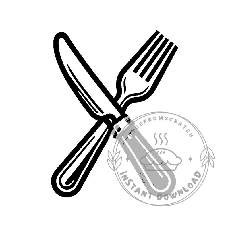 Fork and Knife Crossed SVG Bundle - Etsy