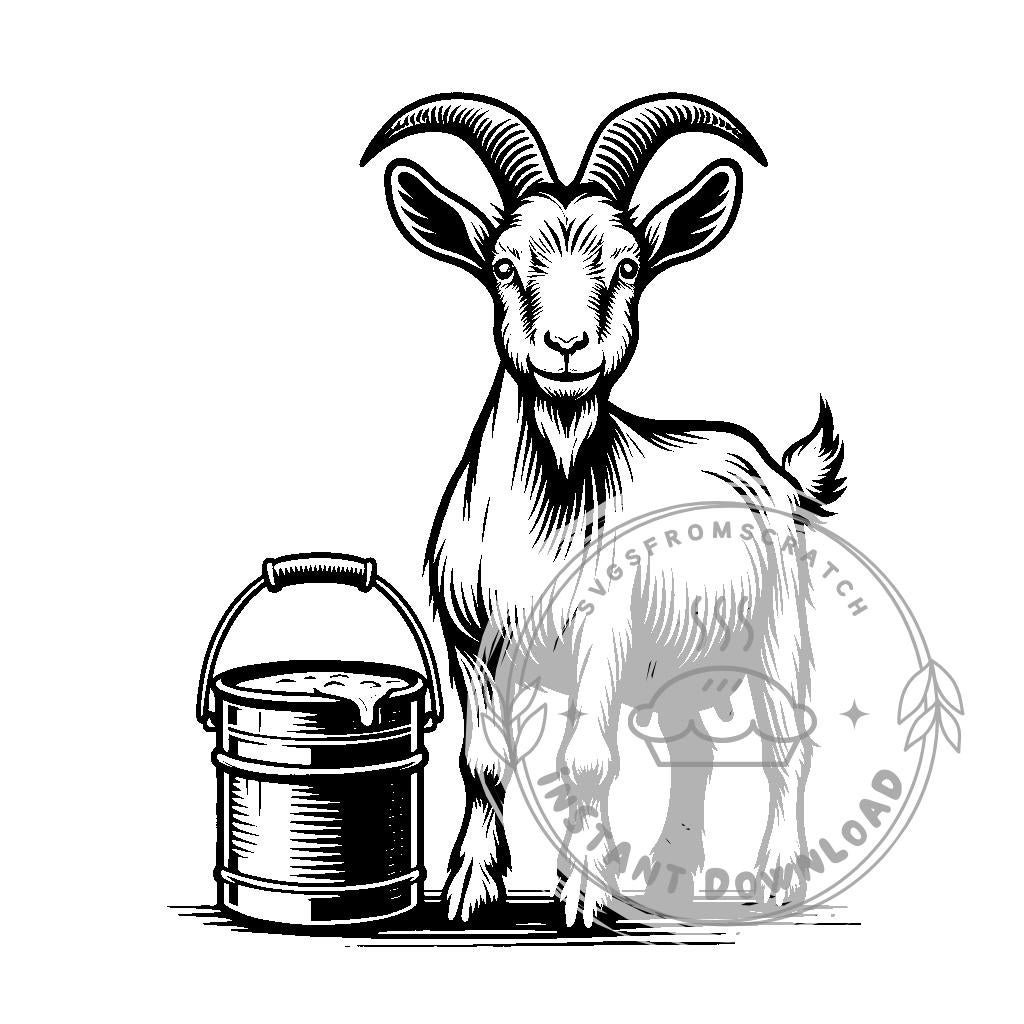 Goat With Milk Pail SVG Bundle - Etsy