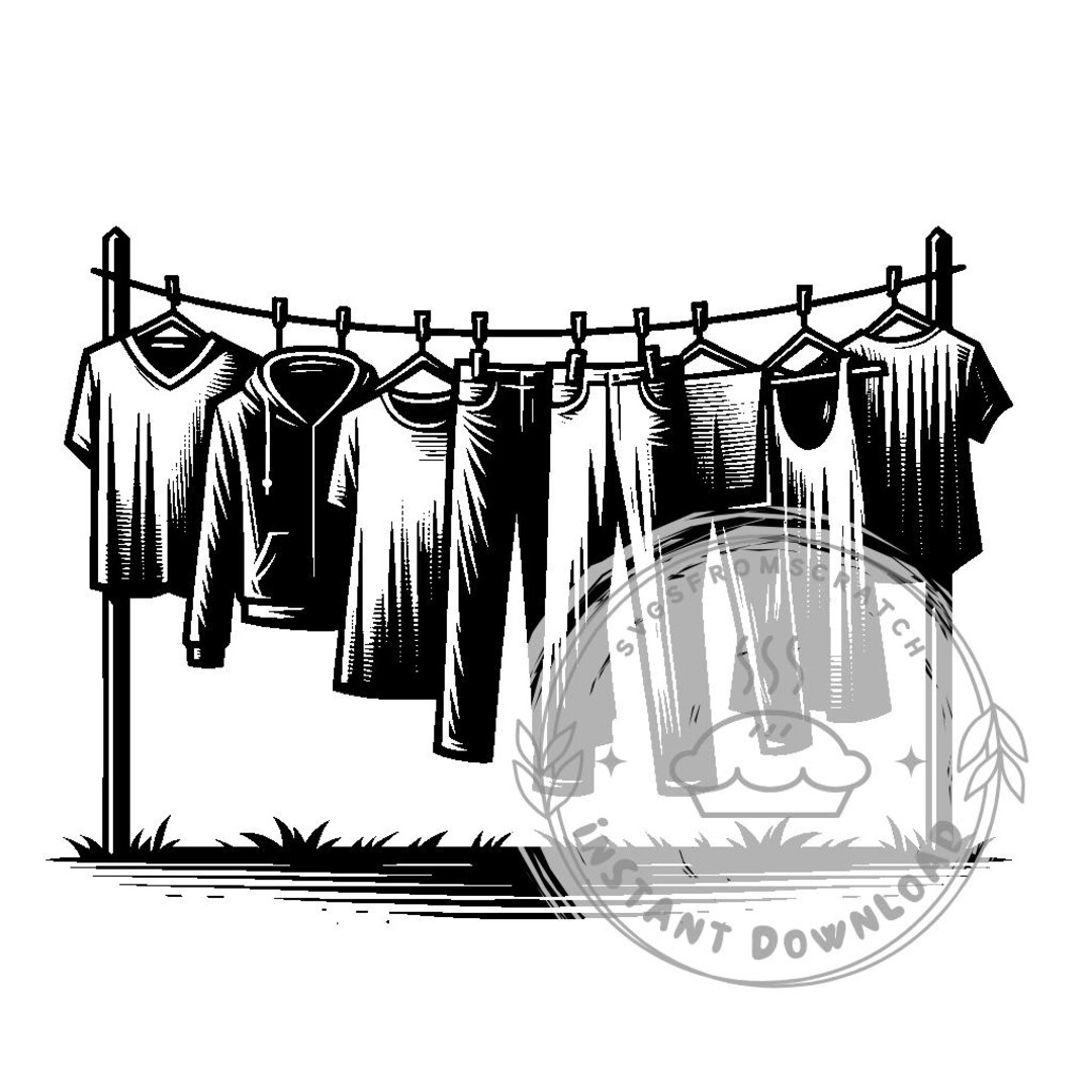 Clothes on A Clothesline SVG Bundle - Etsy