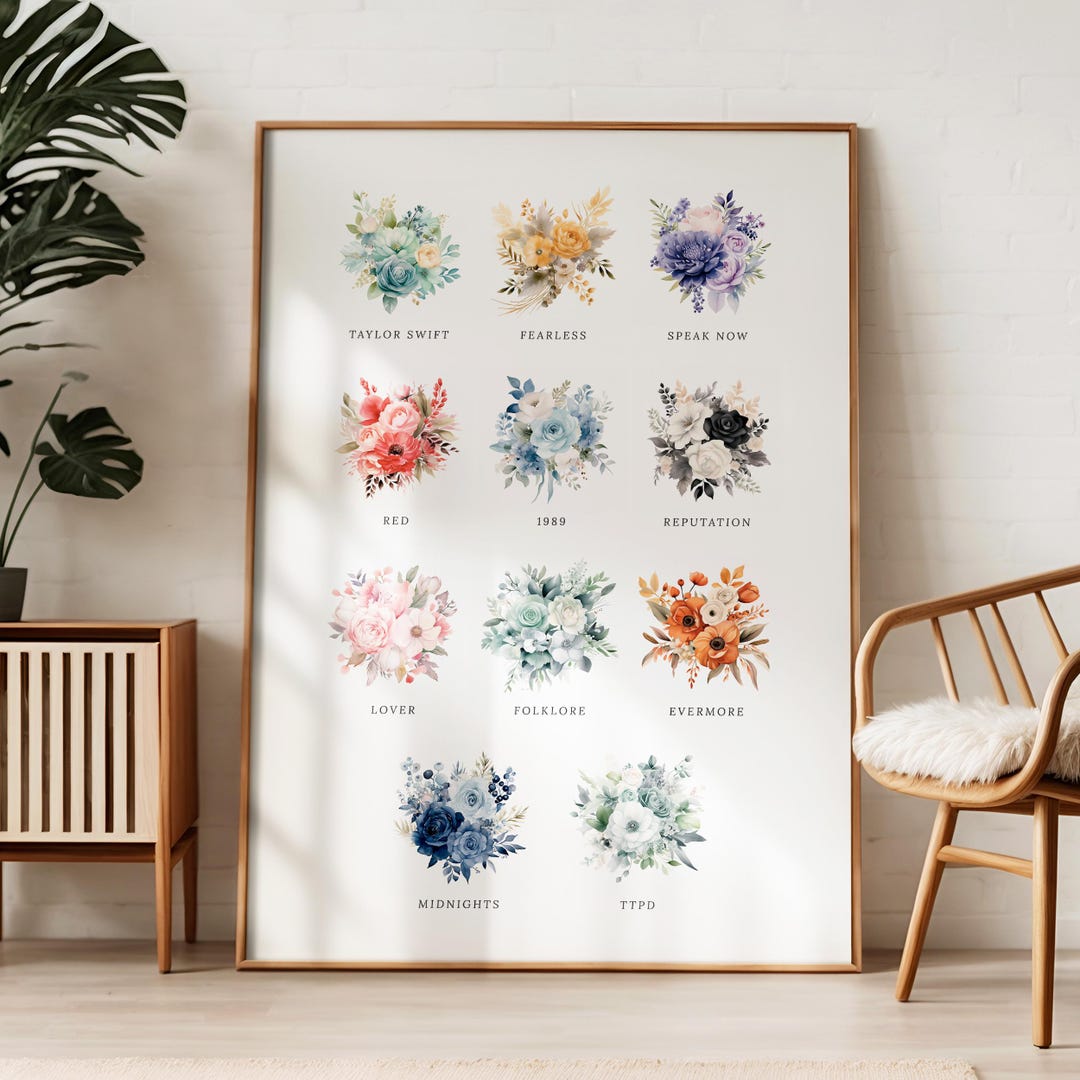 Taylor's Albums Printable Poster, Swift Eras Tour Wall Art ...