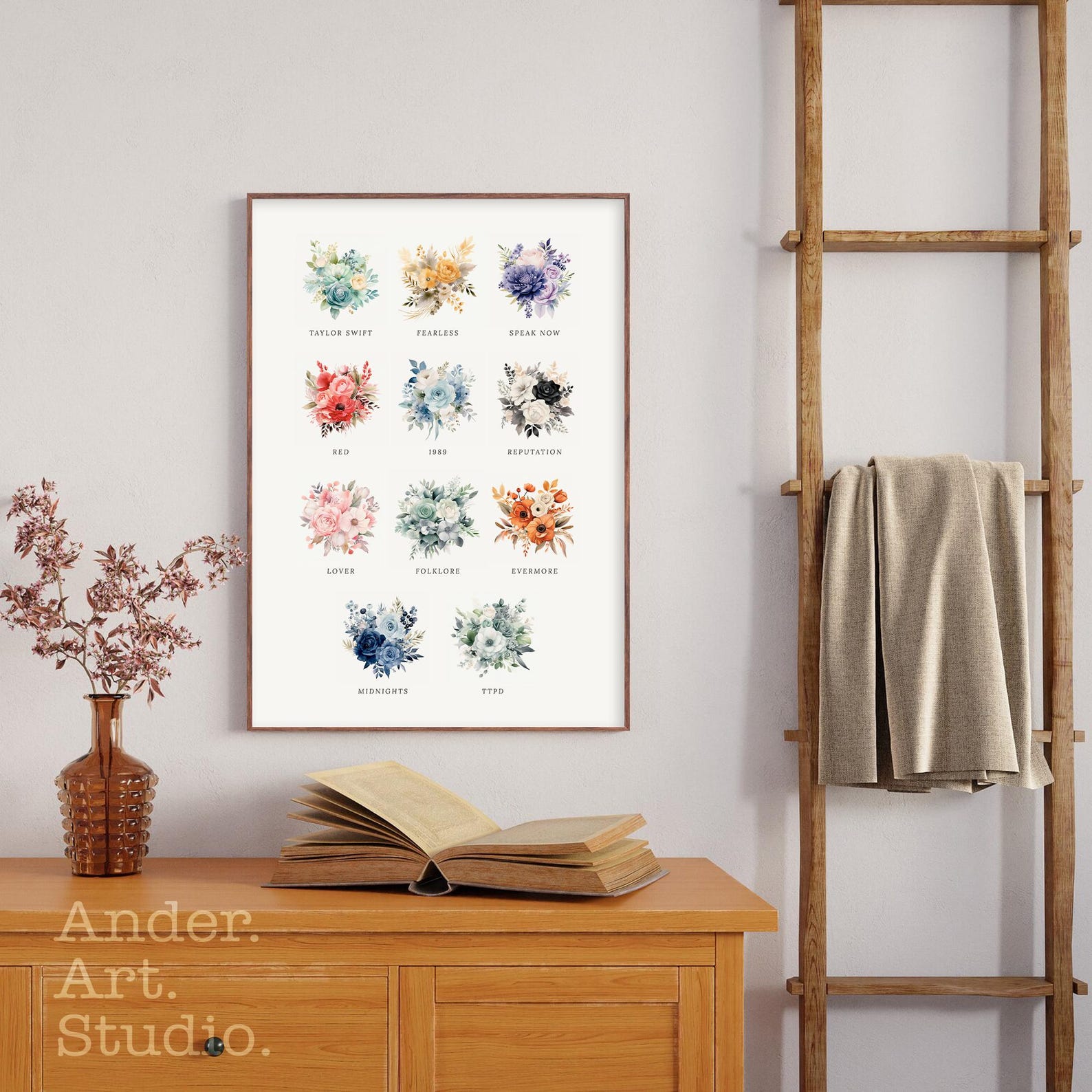 Taylor's Albums Printable Poster, Swift Eras Tour Wall Art ...