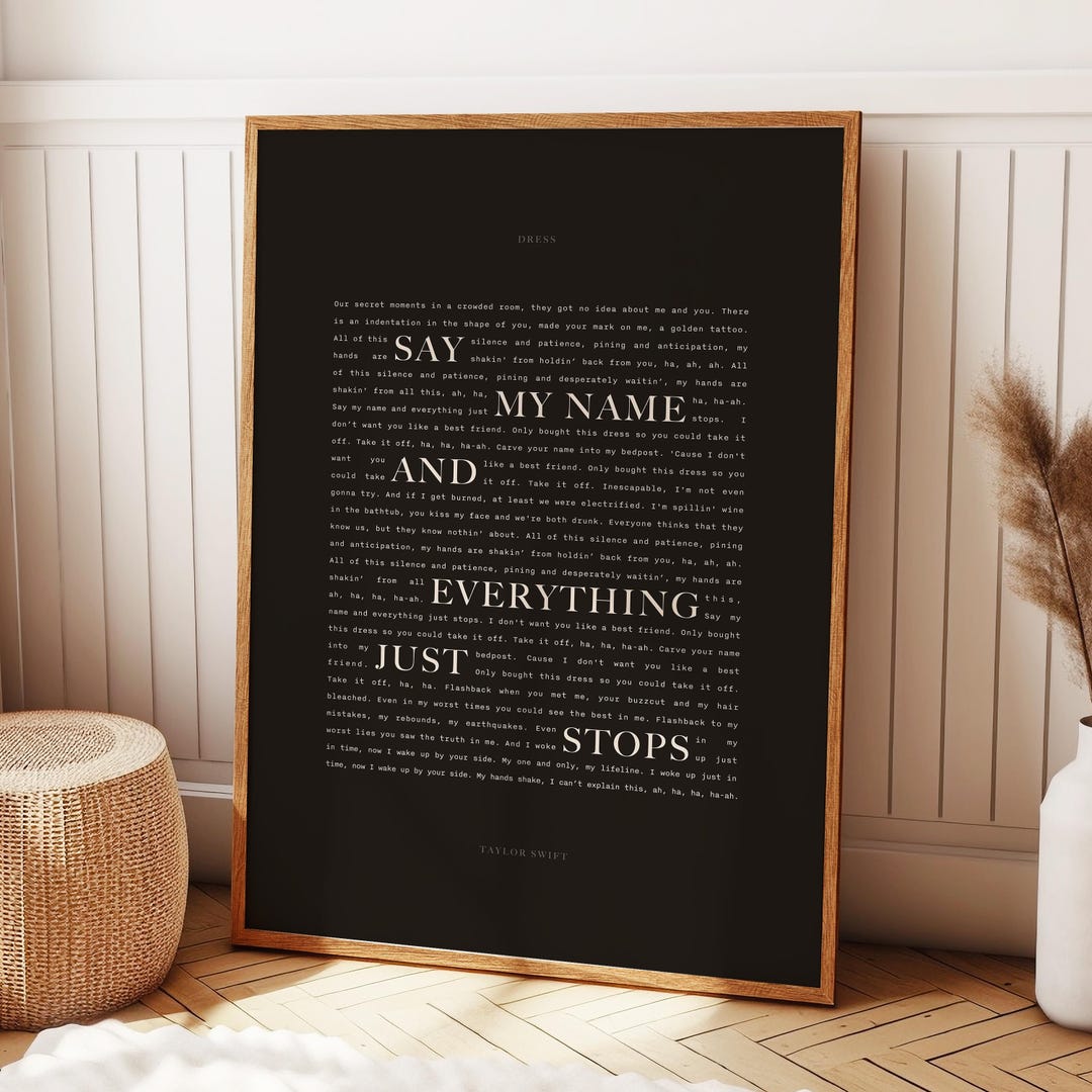 Dress Printable Poster, Swift Lyric Wall Art, Motivational Print, TS ...