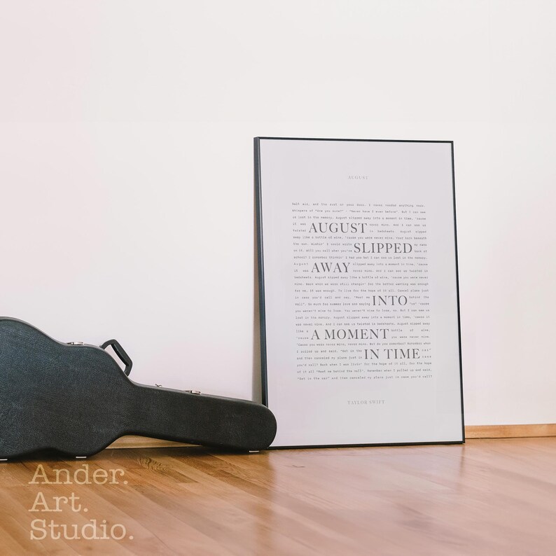 August Printable Poster, Swiftie Lyric Wall Art, Motivational Print, TS ...