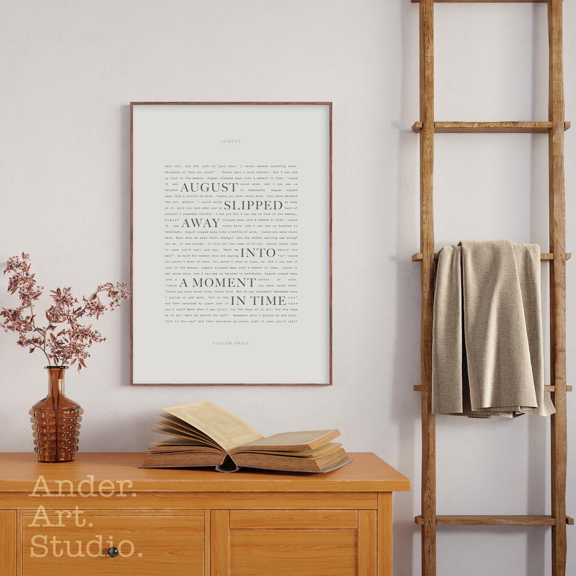 August Printable Poster, Swiftie Lyric Wall Art, Motivational Print, TS ...