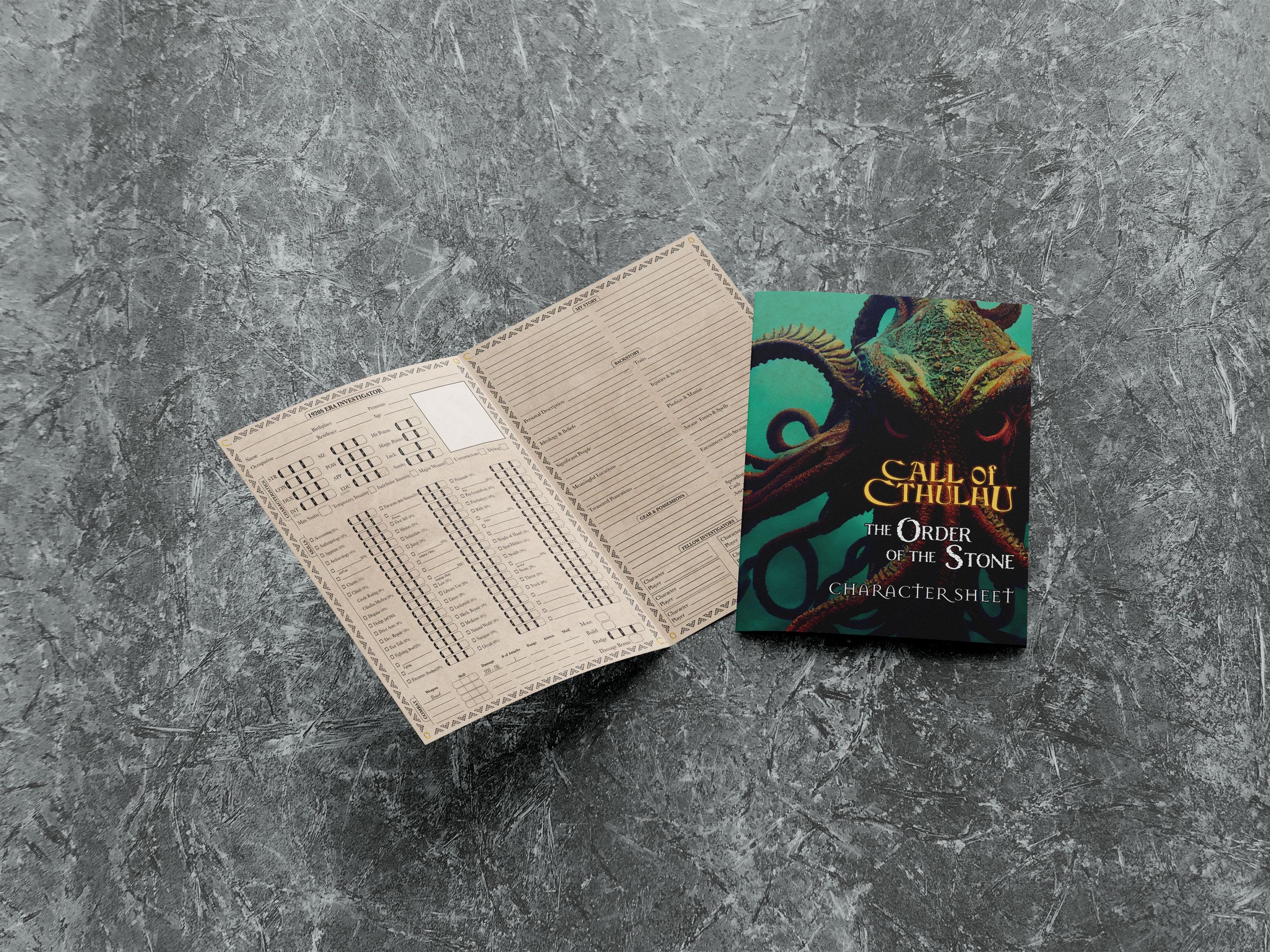 Call of Cthulhu Character Sheets - Etsy