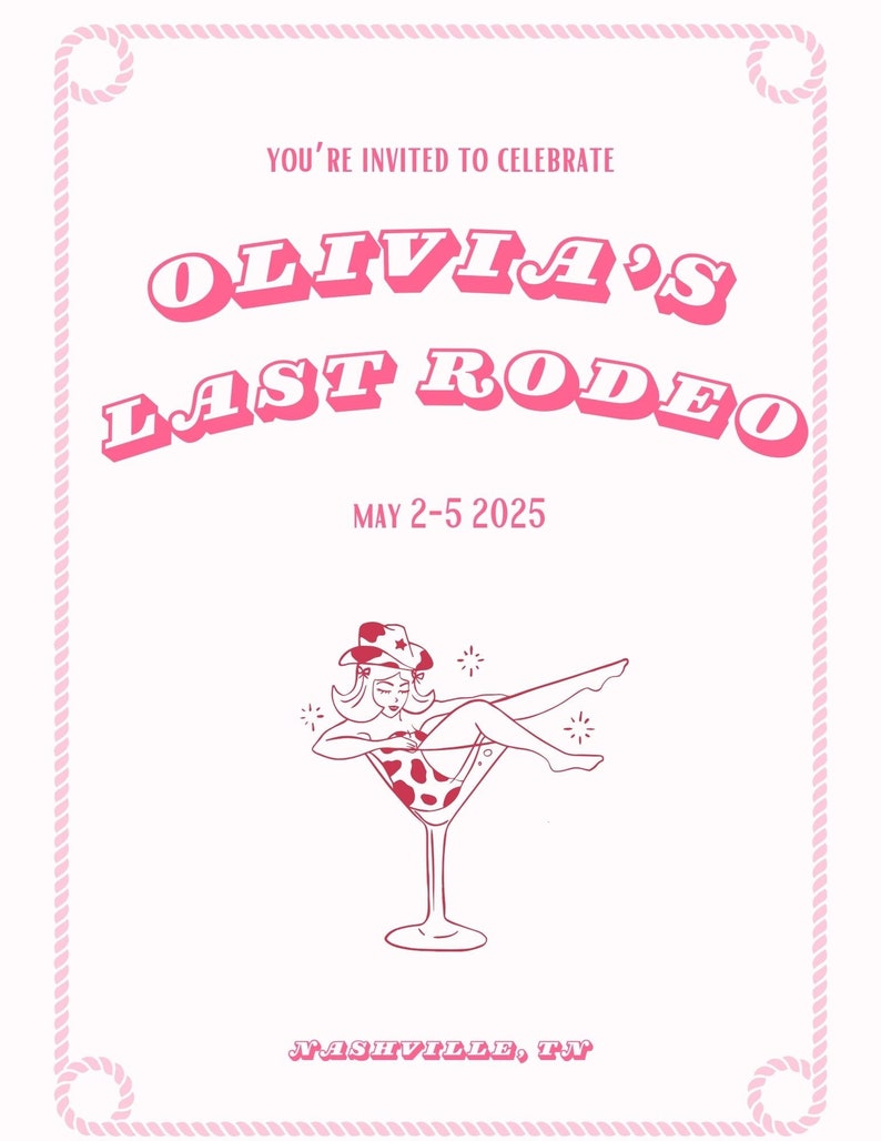 Last Rodeo Bachelorette Itinerary + Customizable Blank Template ...