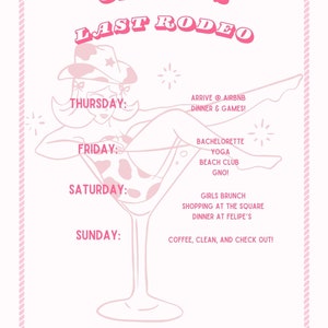 Last Rodeo Bachelorette Itinerary + Customizable Blank Template ...