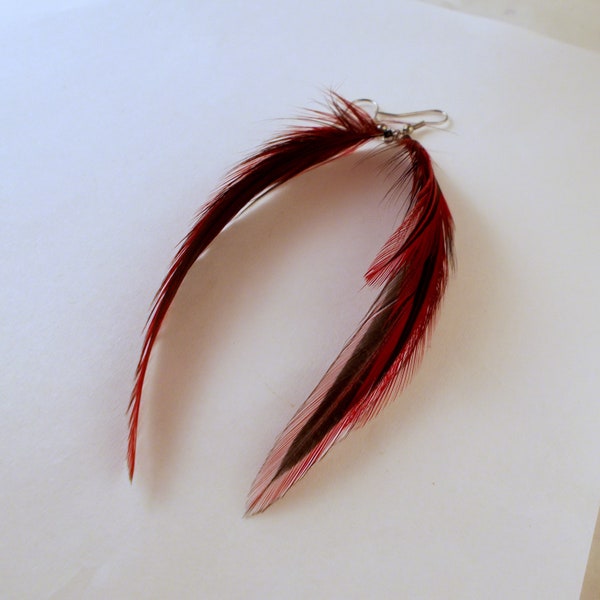Long Feather Earring - Etsy