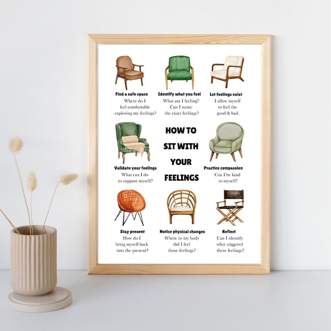 Therapy Poster Sit With Your Feelings Therapy Office Decor Gift ...