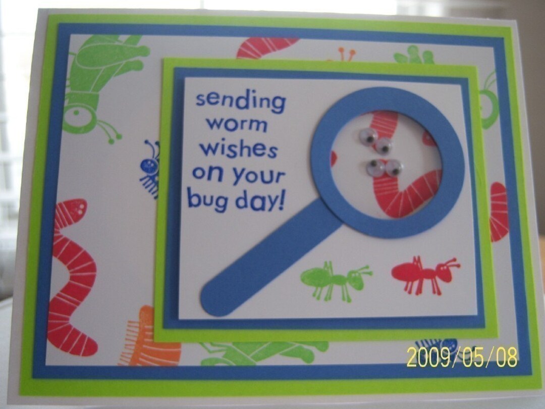 Bug Birthday Card - Sending Worm Wishes - Greeting Card - Etsy