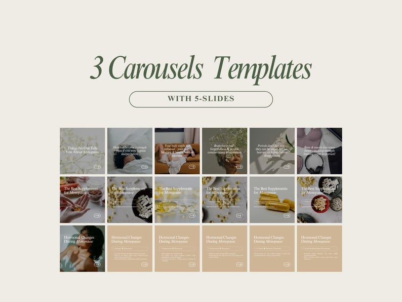 Menopause Instagram Editable Canva Templates, Social Media Templates ...