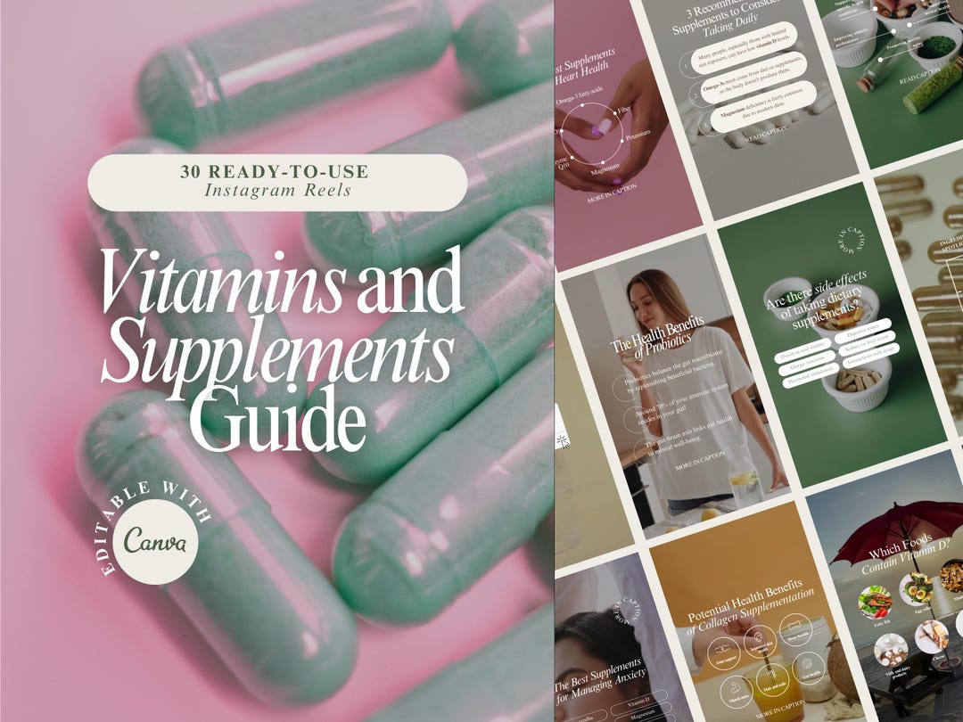 Instagram Reels Templates | Wellness & Supplements Canva Designs (30 ...