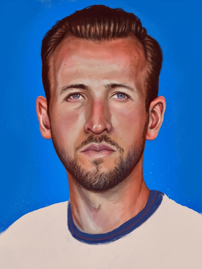 Digital Print of Original Drawing A4 Football Superstars Harry Kane - Etsy