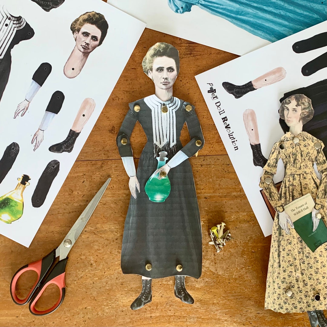 Marie Curie Paper Doll, Scientist Gift, Feminist Paperdoll ...