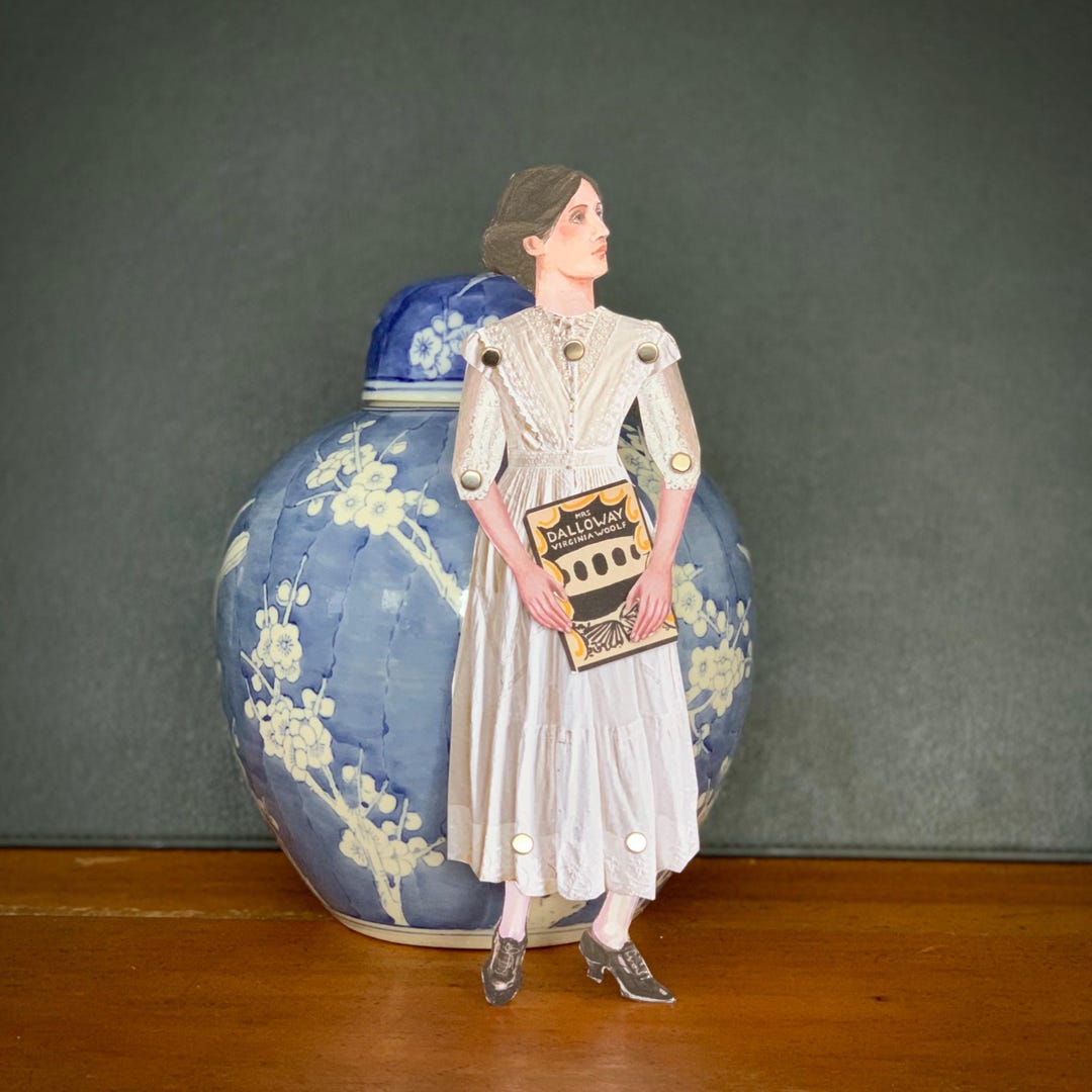 Virginia Woolf Paper Doll, Bloomsbury Group Articulated Paperdoll, A ...