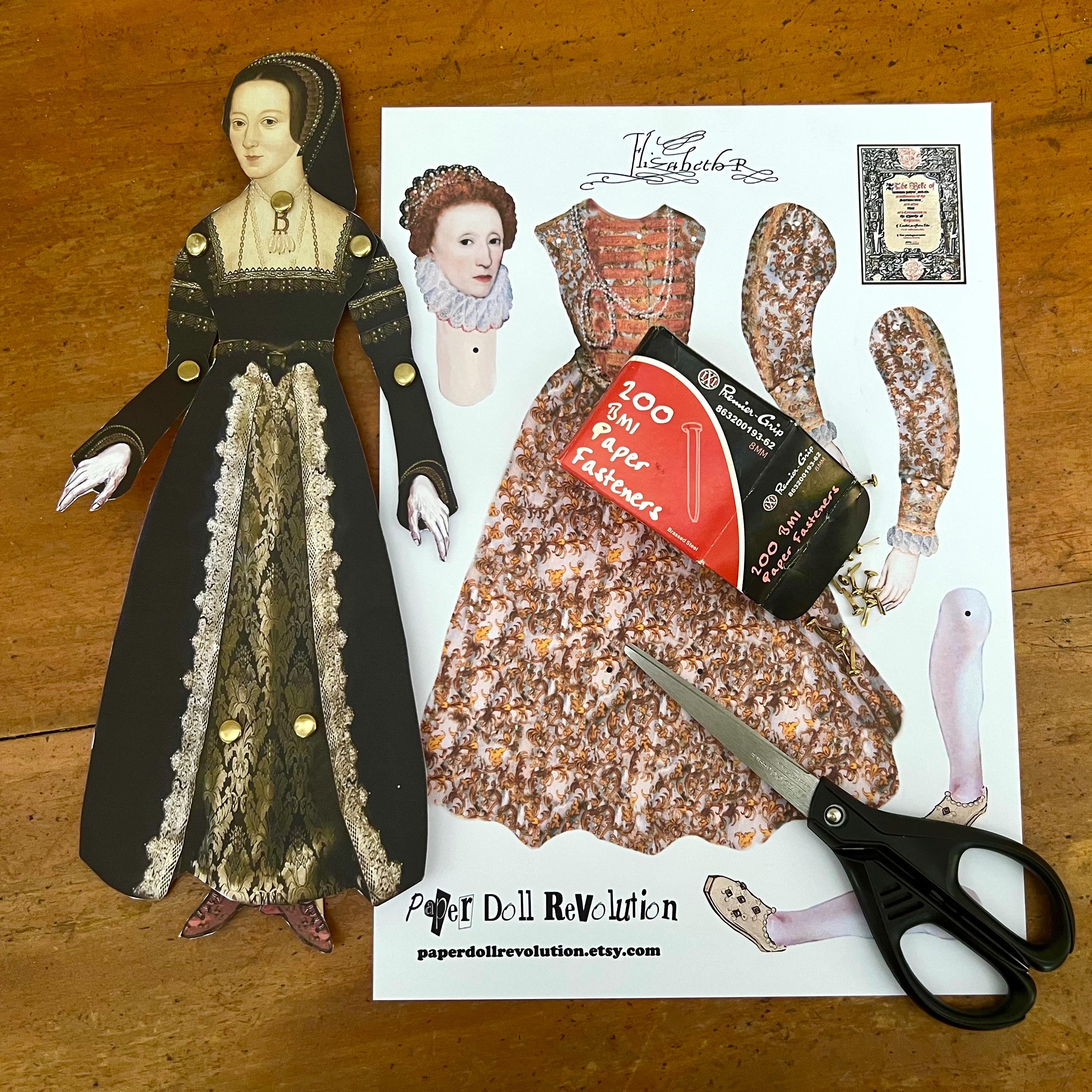 Queen Elizabeth I Paperdoll, Elizabeth 1st Paper Doll, Tudor Paper ...
