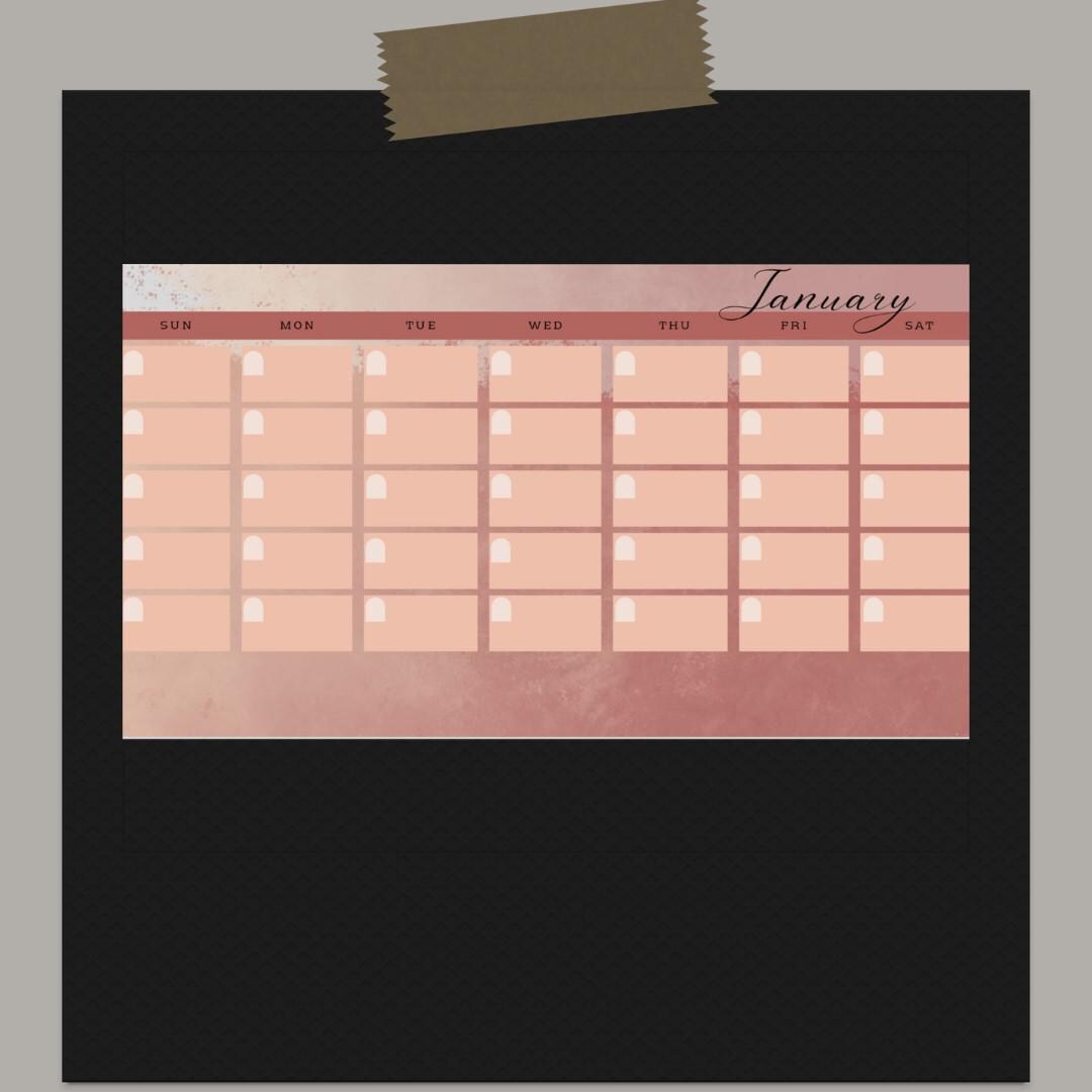 Printable Calendar Pink Glitter Theme - Etsy