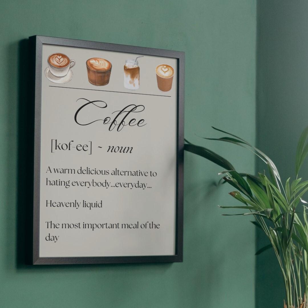 Coffee Noun Wall Art Printable File - Etsy