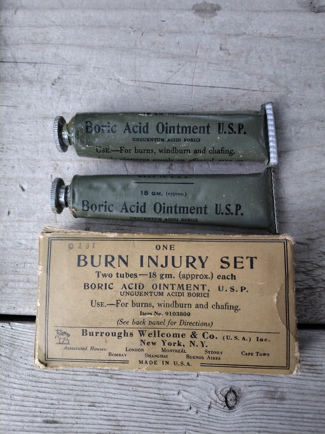 Original WWII WW2 Burn Ointment for M1932 Medic Bag First Aid Kit Pouch ...