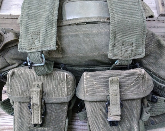 Original Vietnam War Era Complete M1956 M56 Belt Rig LBE Set Includes ...