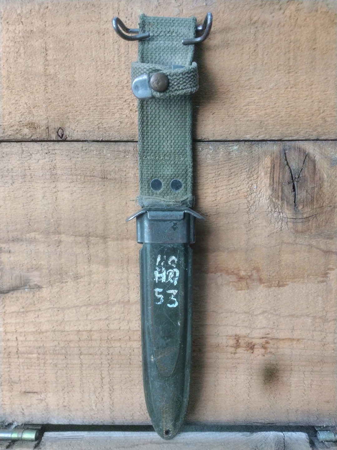 Original WWII WW2 M8 Scabbard Belt Sheath for M3 Fighting Knife or M1 ...