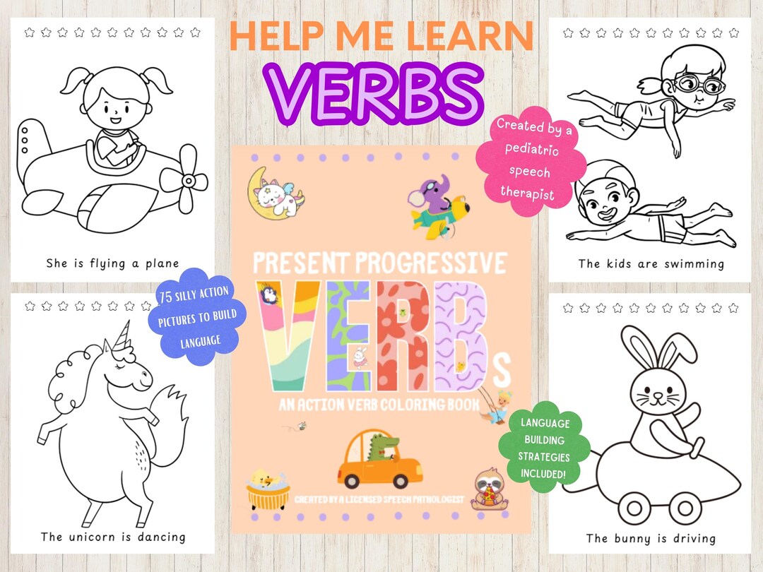 Action Verb Coloring Book for Kids – Fun Action Words | Grammar ...