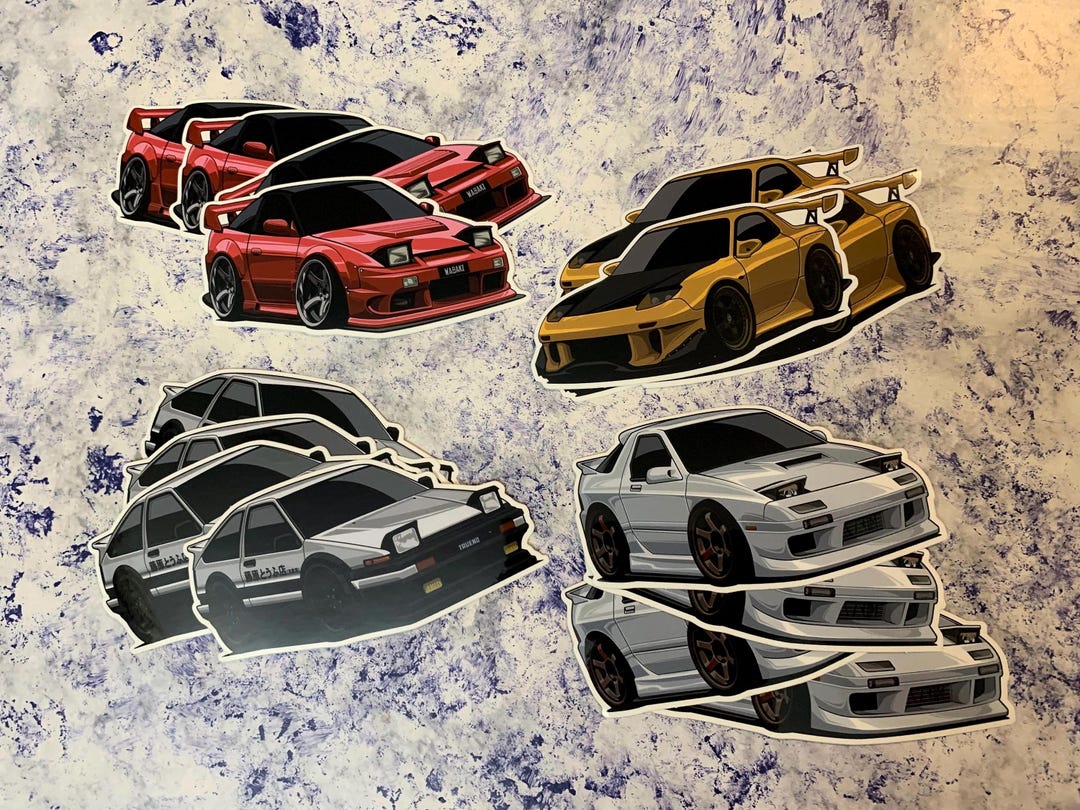 Japanese Car Stickers Jdm Mazda Fd Rx7, Mazda Fc Rx7, Toyota Trueno ...