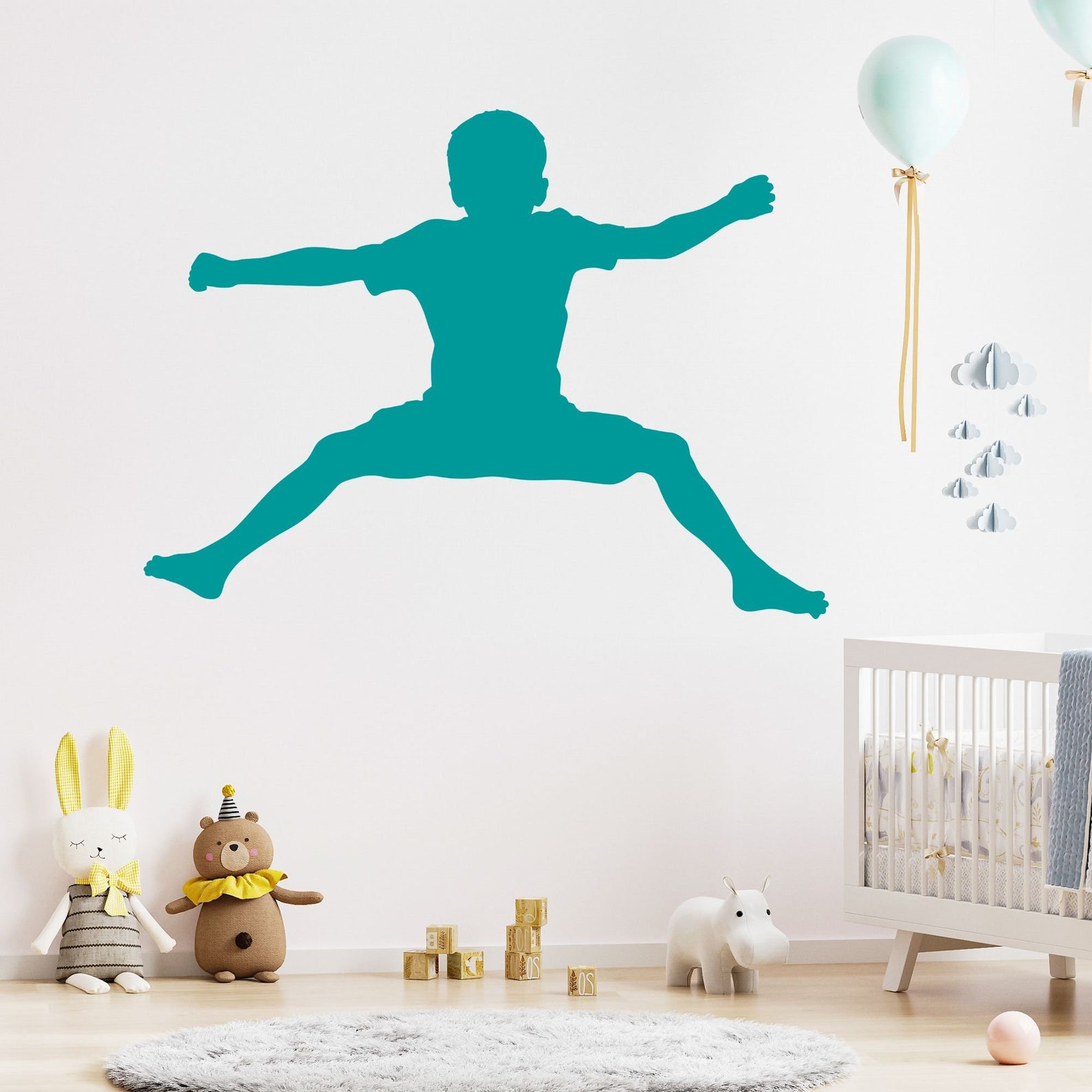 BOY JUMPING Vinyl Decal, High Quality Detailed Wall Vinyl Silhouette ...