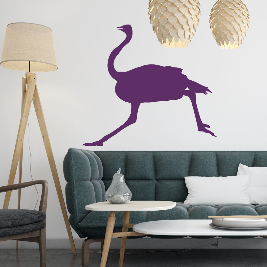 OSTRICH Vinyl Decal, Ostrich, Camel Bird Decal, Ornament Decal, Wall ...