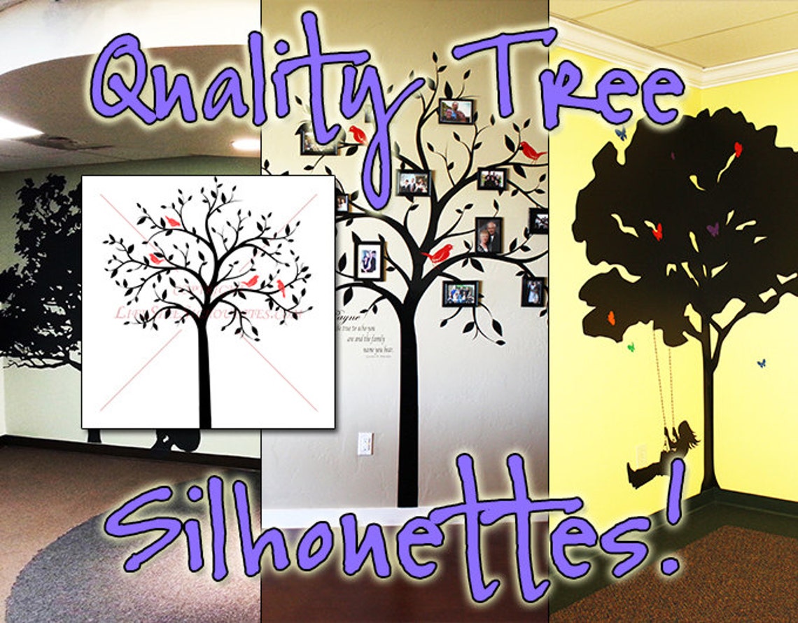 TREE Vinyl Decal, High Quality Detailed Wall Vinyl Silhouette, Wall ...