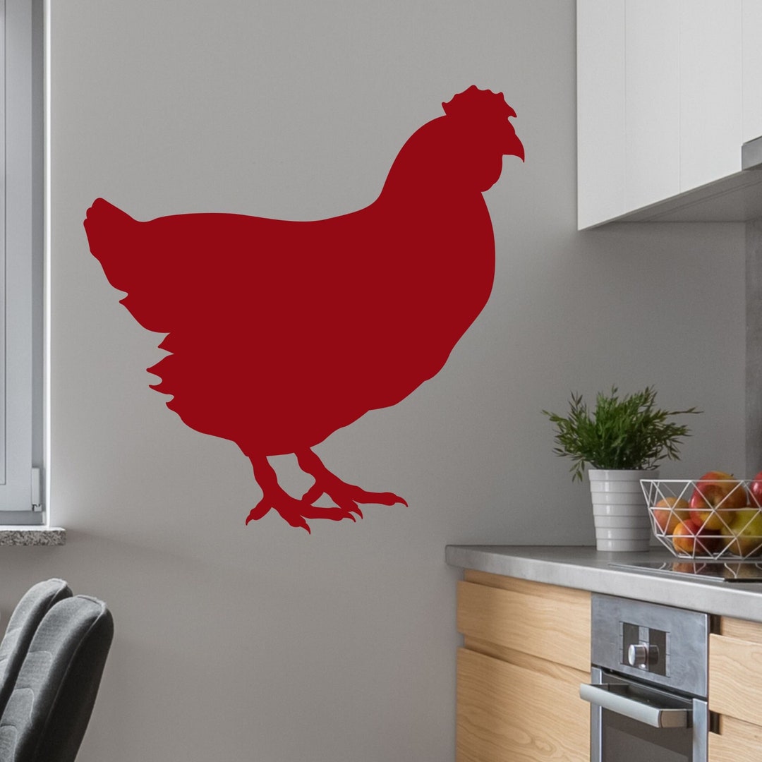 CHICKEN Vinyl Decal, High Quality Detailed Wall Vinyl Silhouette, Wall ...