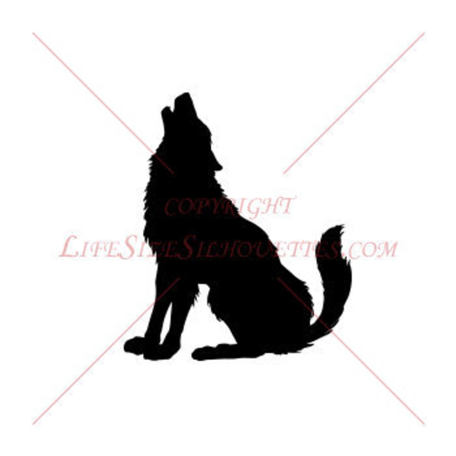 WOLF Vinyl Decal, Wolf Silhouette, Wolf Sticker, Howling Wolf, Laptop ...