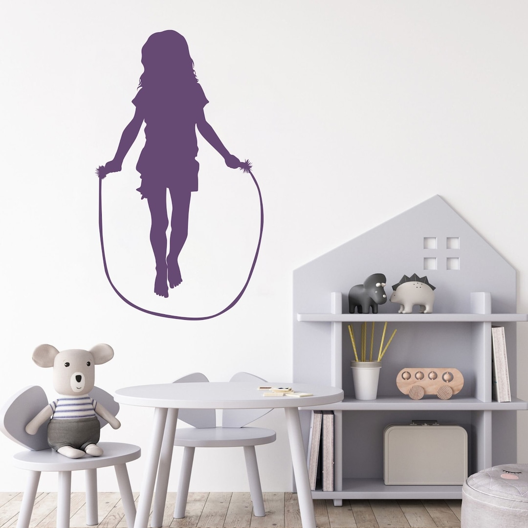 GIRL JUMPING ROPE Vinyl Decal, High Quality Detailed Wall Vinyl ...