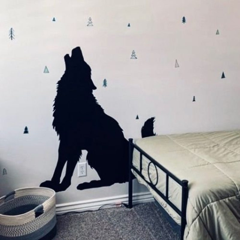 Howling Wolf Decal - Etsy