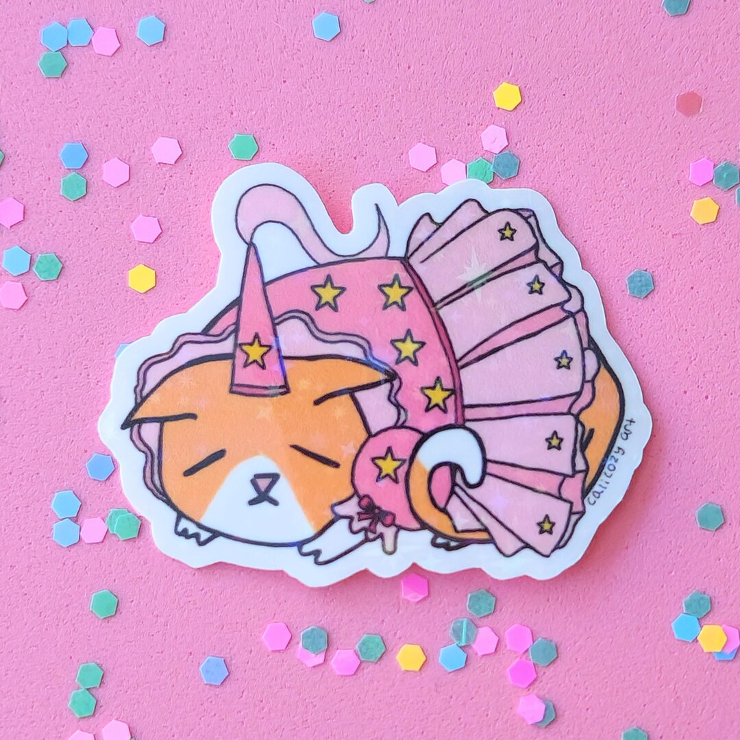 Pink Princess Kitty Cat Sticker - Etsy