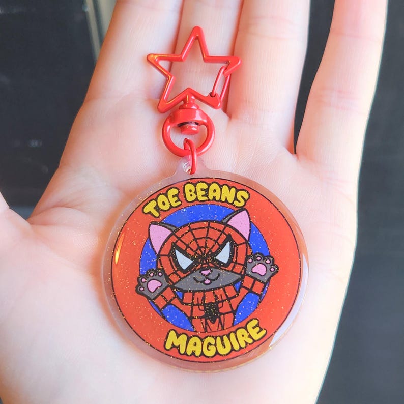 Toe Beans Maguire Spider-man Black Cat Keychain - Etsy
