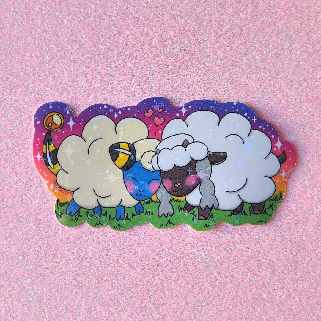 Mareep and Wooloo in Love Sticker - Etsy