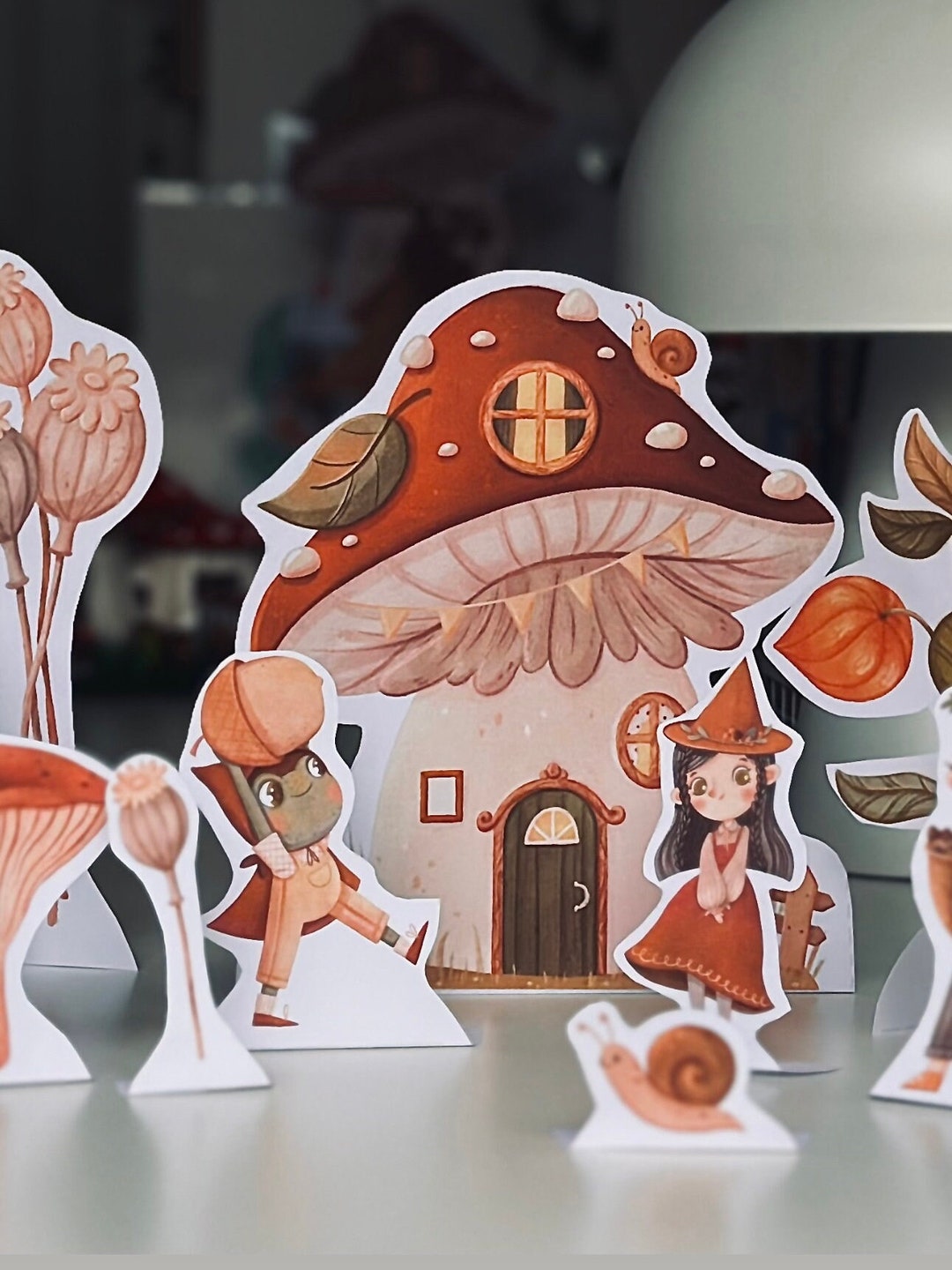 Mushroom House, Printing Mushroom House, Fall Art Activity, Autumn ...