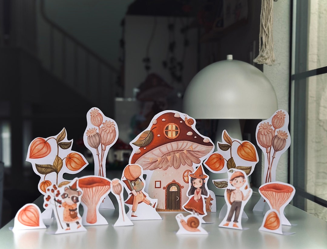 Mushroom Hous Printable Game, Halloween House, Halloween Paper Game ...