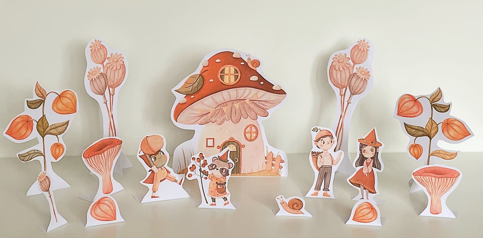 Mushroom Hous Printable Game, Halloween House, Halloween Paper Game ...