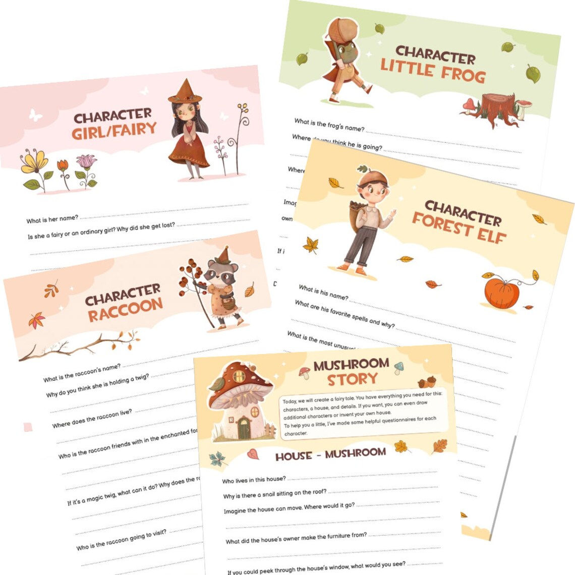 Mushroom House, Printing Mushroom House, Fall Art Activity, Autumn ...
