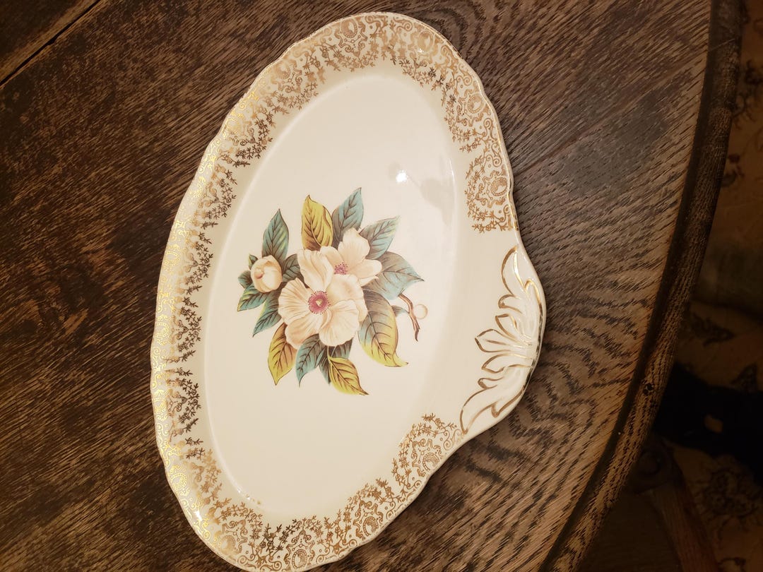 Arthur Meakin Briar Rose & Gold Chintz Sandwich Plate - Etsy