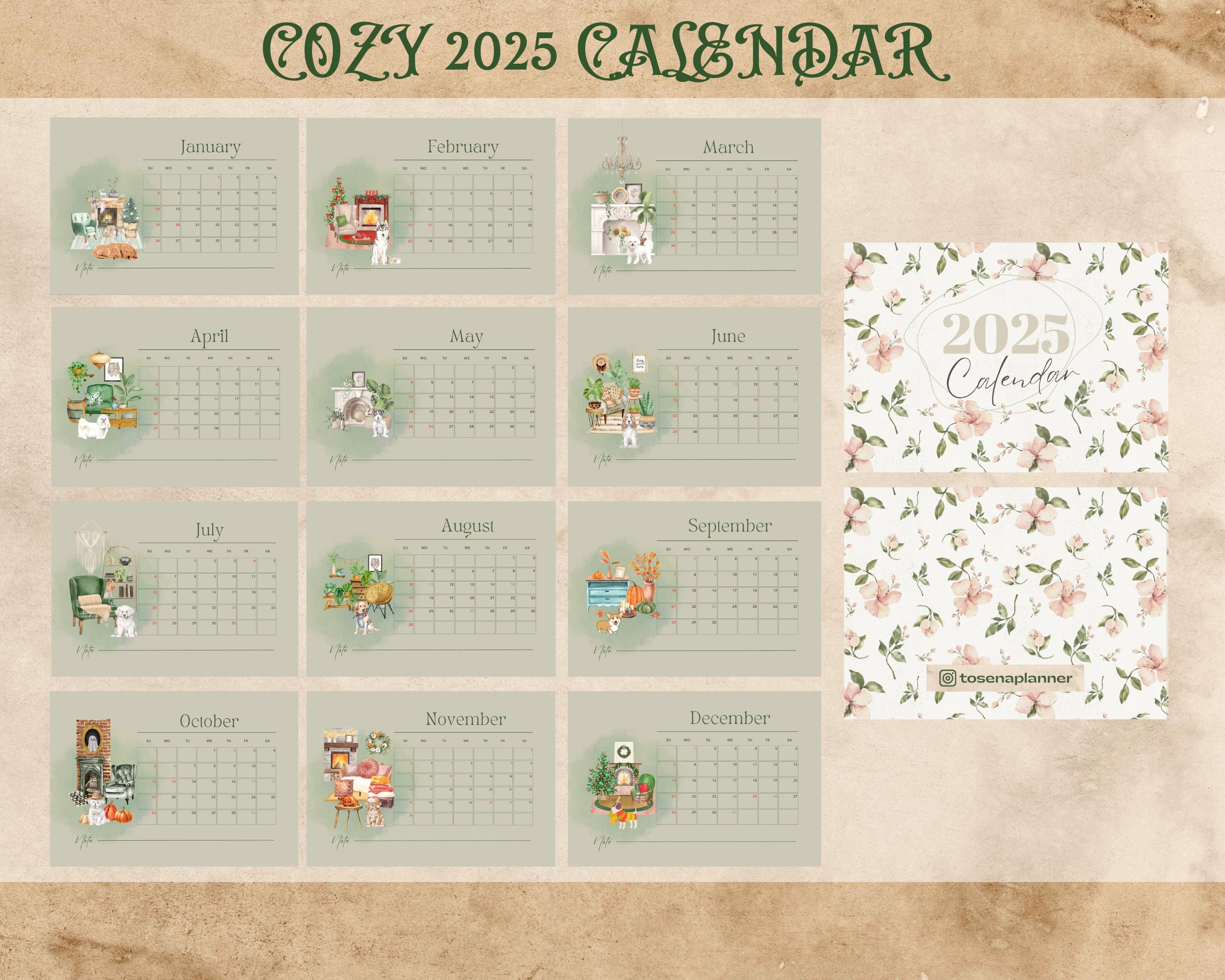Digital 2025 Calendar-a6 Table Calendar PRINTABLE JPG - Etsy
