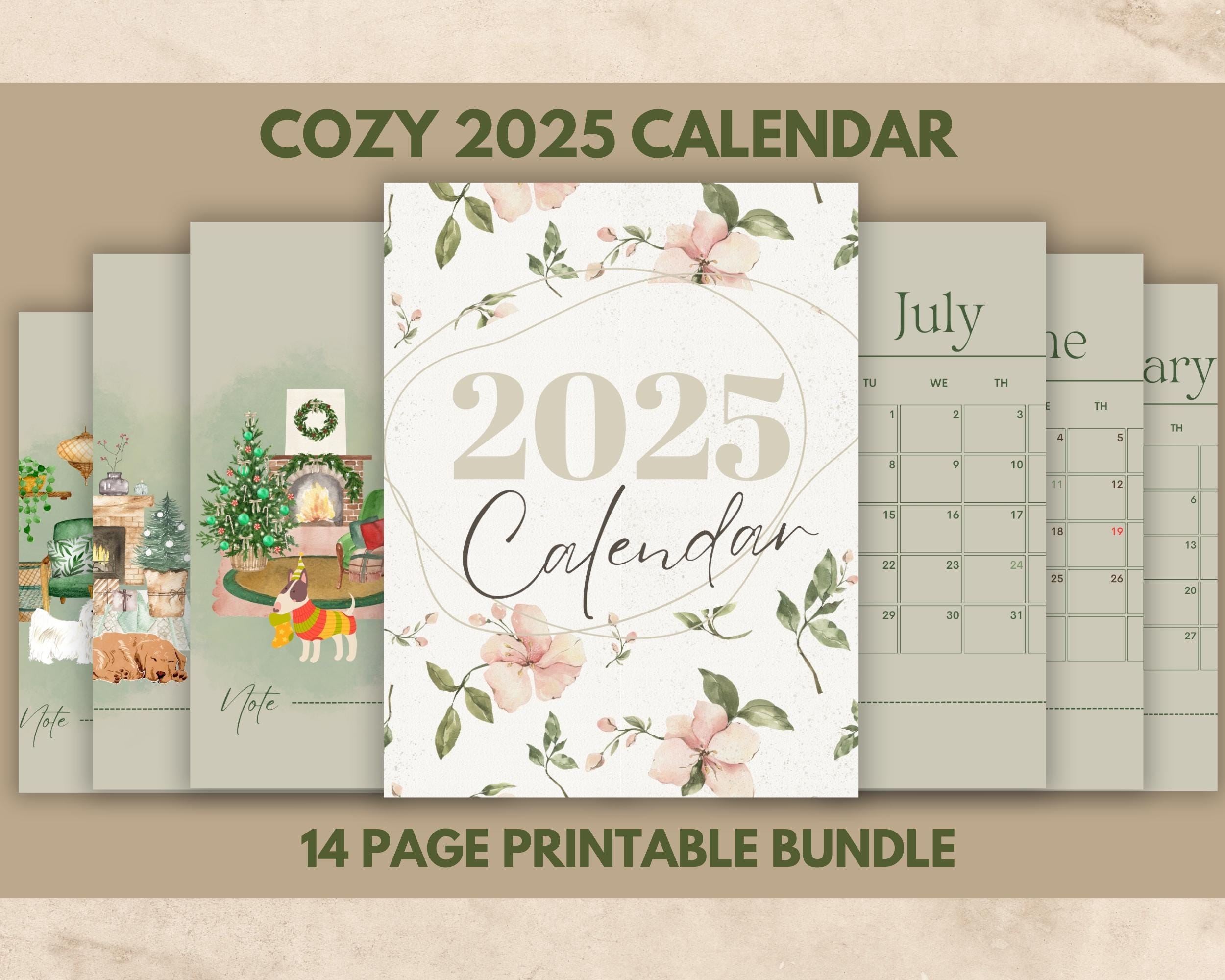 Digital 2025 Calendar-a6 Table Calendar PRINTABLE JPG - Etsy