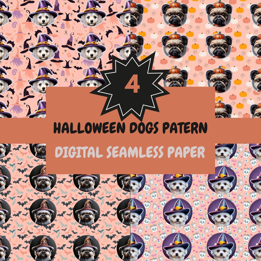 Dog Seamless Pattern Digital Paper Craft Dog Scrapbook Paper Dog ...