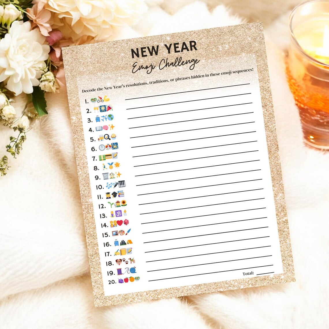 Fun New Year Emoji Challenge Printable Game 2025 – Activities for ...