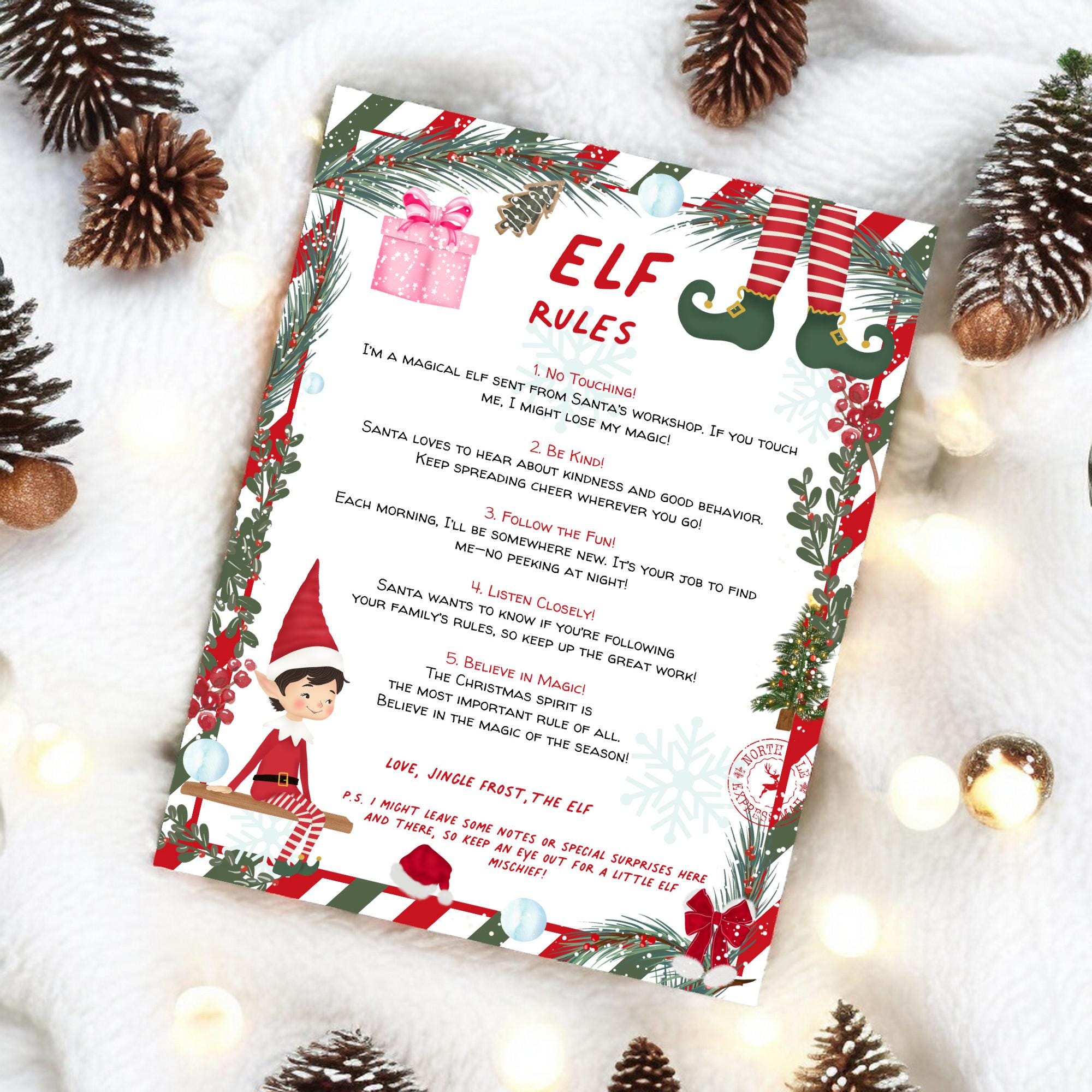 Cute Editable Elf Rules. Christmas Printable Elf Rules, Editable Red ...
