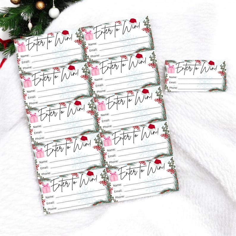 Festive "enter to Win" Raffle Ticket + Bonus Christmas Edition! Raffle ...