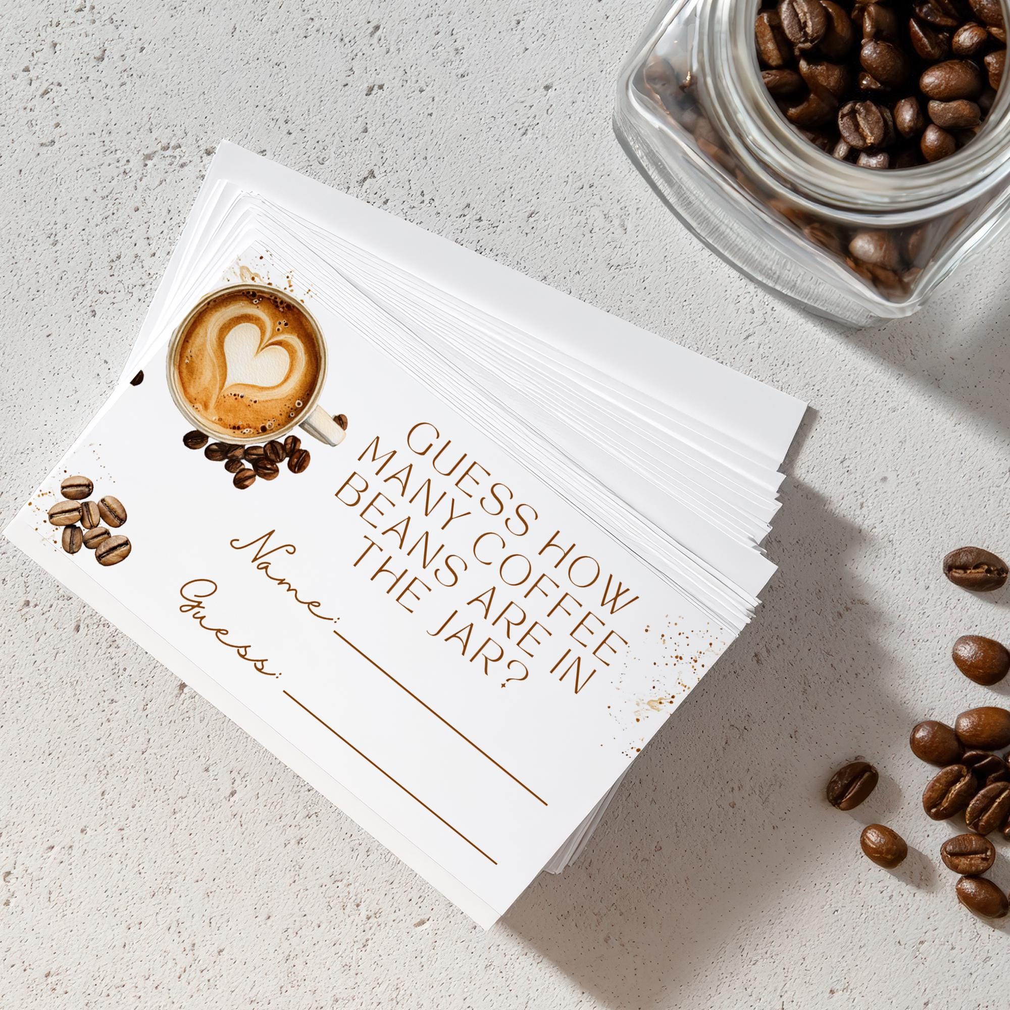 A Baby is Brewing Coffee Bean Guessing Game Sign & Card Set | Printable ...