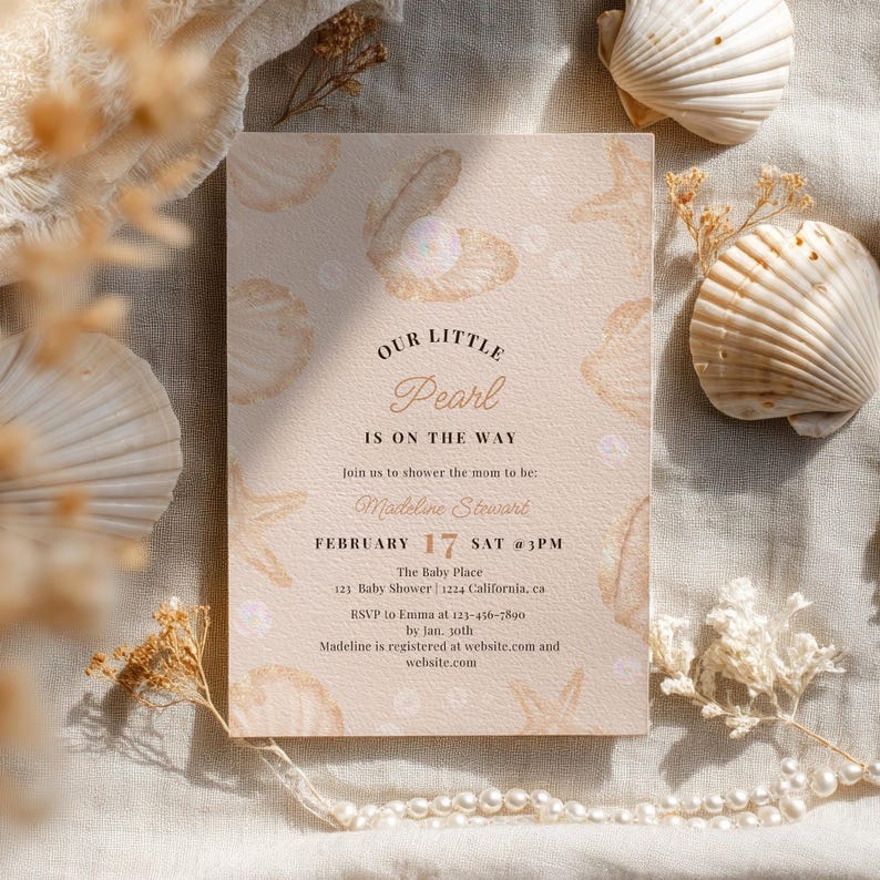Little Pearl Baby Shower Bundle : Games, Signs, Invitations & More ...